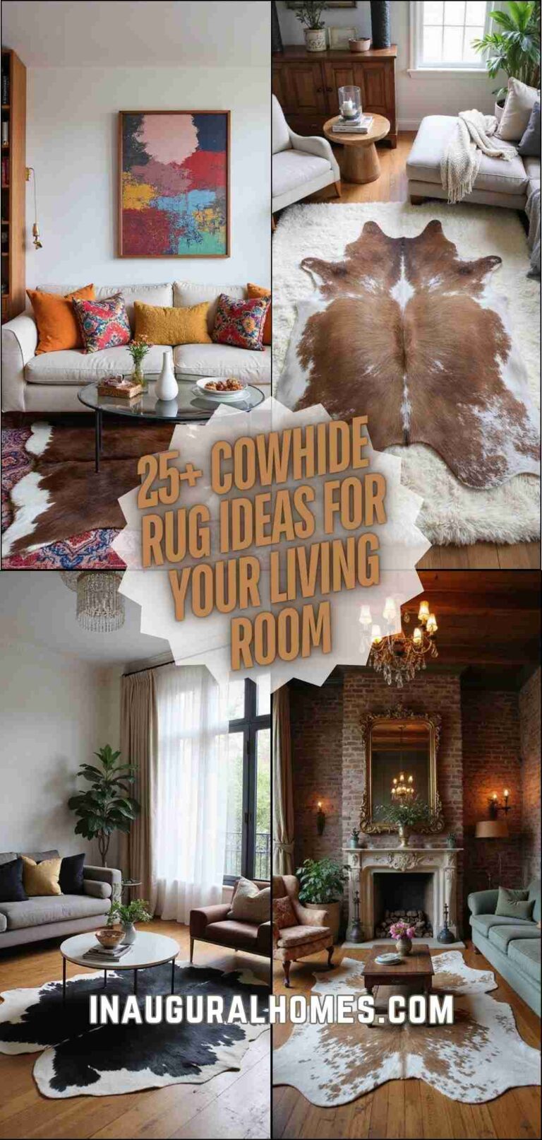 25+ Stunning Cowhide Rug Ideas for Your Living Room (You’ll Check #11 ...