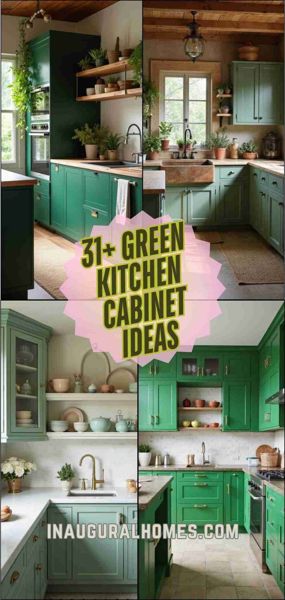 31+ Practical and Beautiful Green Kitchen Cabinet Ideas for a Stylish ...